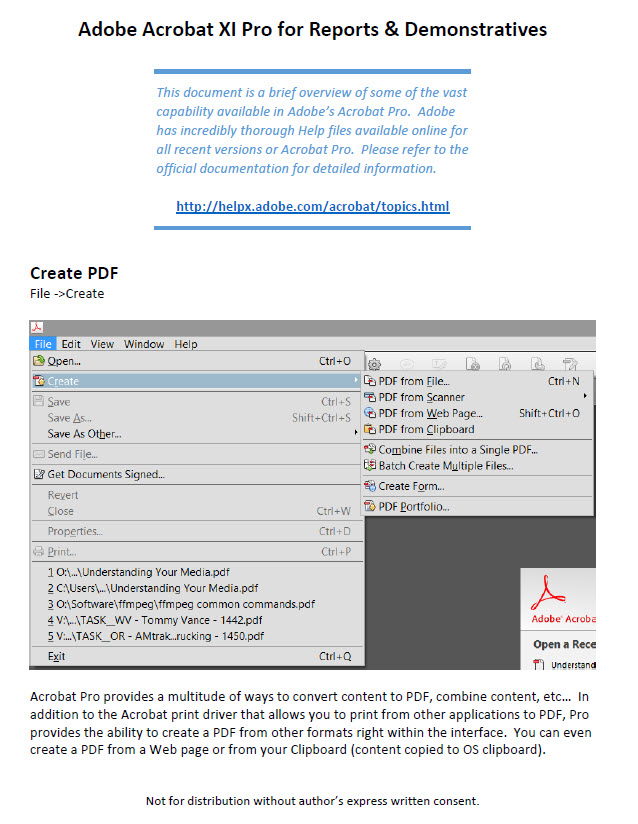 DME Resources - Adobe Acrobat XI Pro for Reports & Demonstratives
